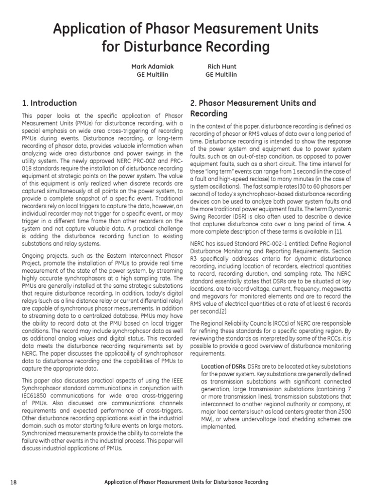 8 Application of Phasor Measurement Unit | Download Free PDF | Ac Power | Electrical Substation