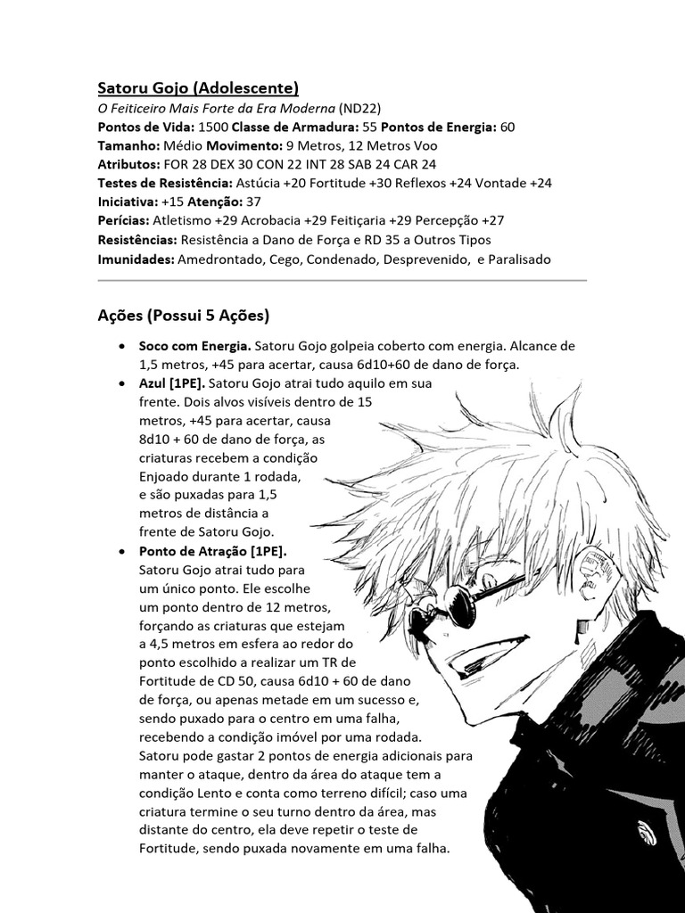 Ficha Gojo (Adolescente) | PDF