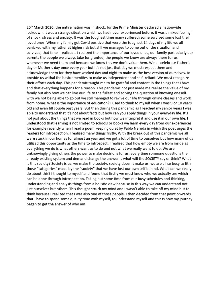 Essay | PDF | Mind | Thought