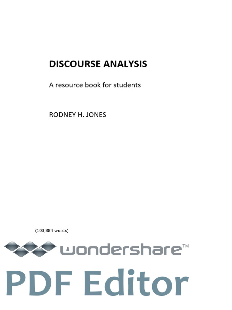DISCOURSE ANALYSIS A Resource Book For S | PDF | Linguistics | Word