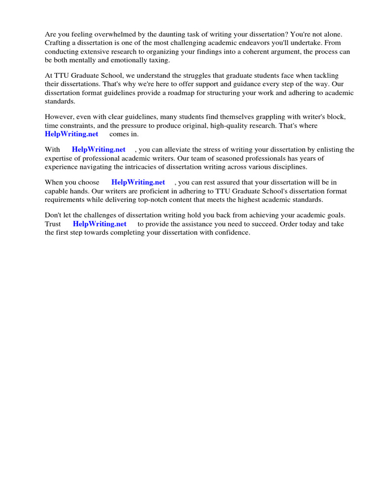 Ttu Graduate School Dissertation Format | PDF | Behavior | Data