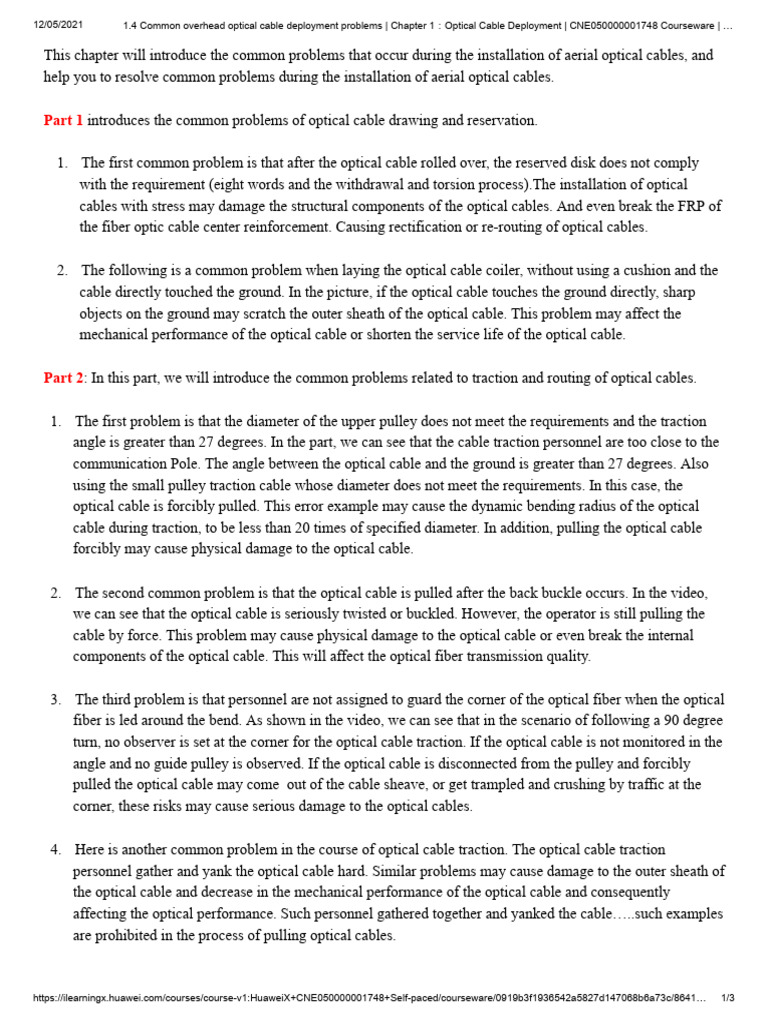 1.4 Common Overhead Optical Cable Deployment Problems - Chapter 1 Optical Cable Deployment ...