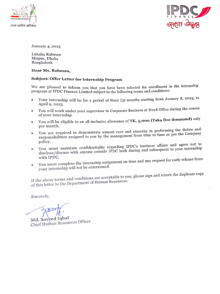 Ipdc Internship Report | PDF