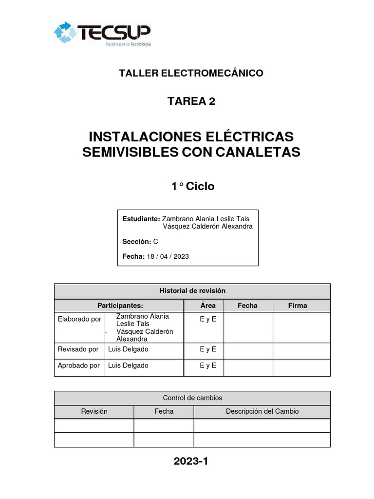 Taller 2 - Electromecánico | PDF | Ingenieria Eléctrica | Cableado ...