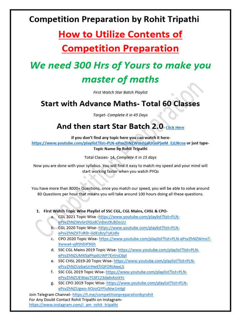 How To Utilize Contents Of Competition Preparation Pdf Mathematics
