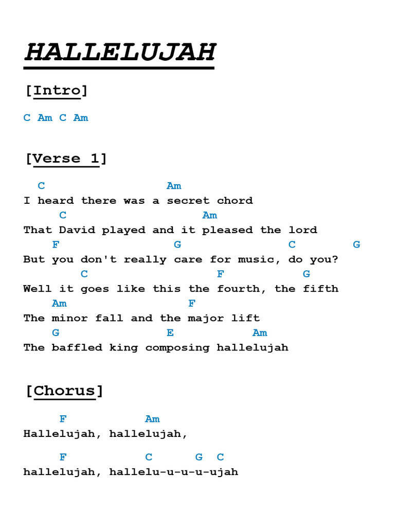 Hallelujah Akordy | PDF