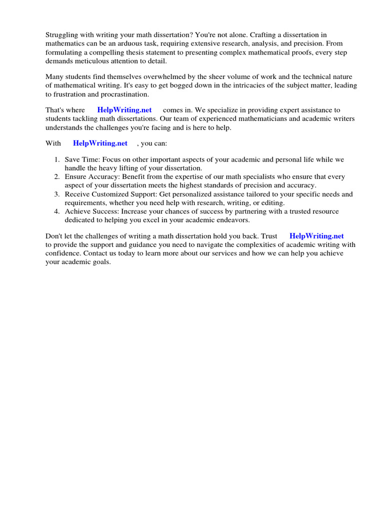 Math Dissertation Examples | PDF | Thesis | Mathematics