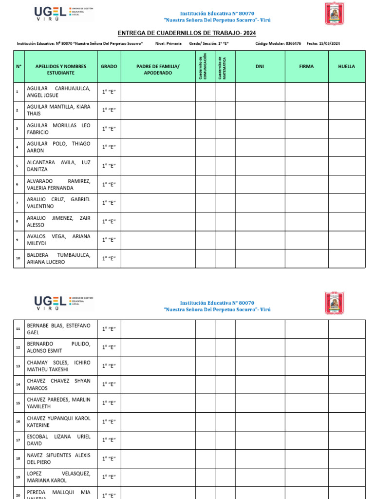 Formato para Entrega Cuadernos Trabajo | PDF