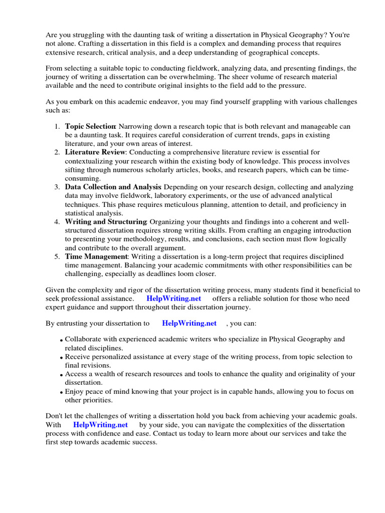 Dissertation Ideas Physical Geography | Download Free PDF | Geography | Science