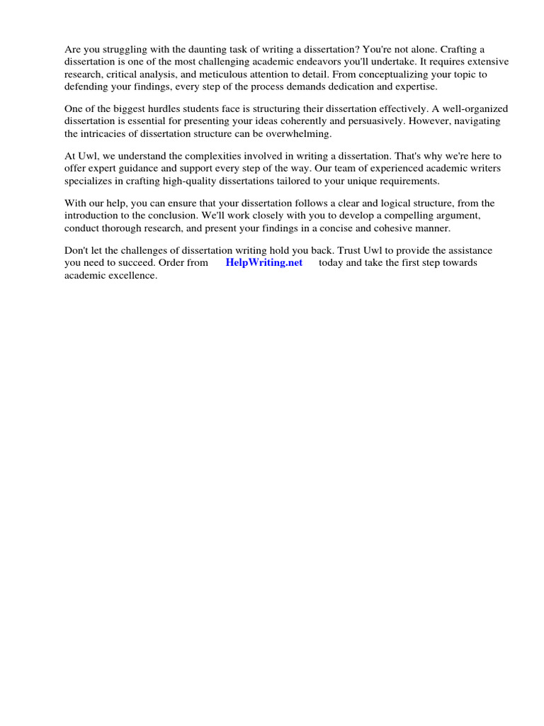 Dissertation Structure Uwl | PDF | Thesis | Essays