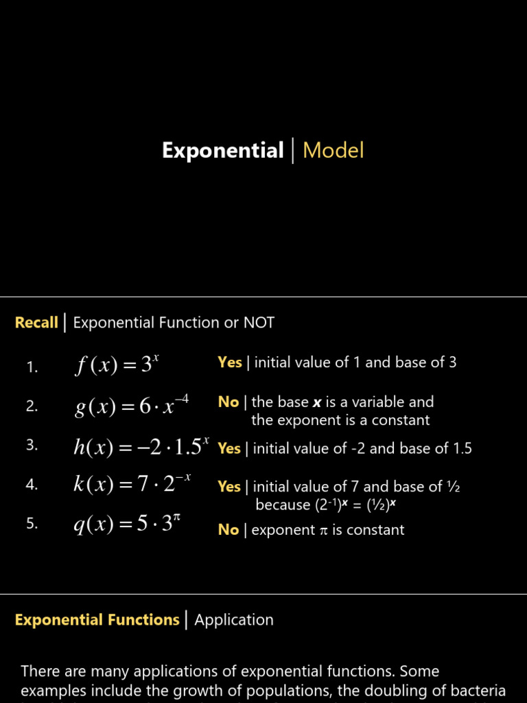 Exponential Model | PDF | Exponential Function | Applied Mathematics Exponential Model | PDF | Exponential Function | Applied Mathematics