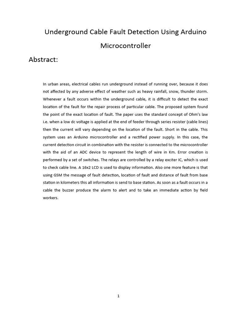 Cable Fault | PDF | Rectifier | Microcontroller
