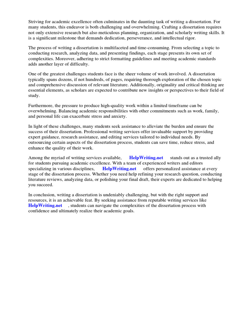 Dissertation Submitted For The Degree | PDF