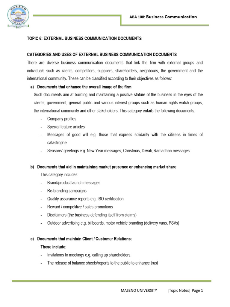 External Business Communication Documents- Edited | PDF | Brand | Business