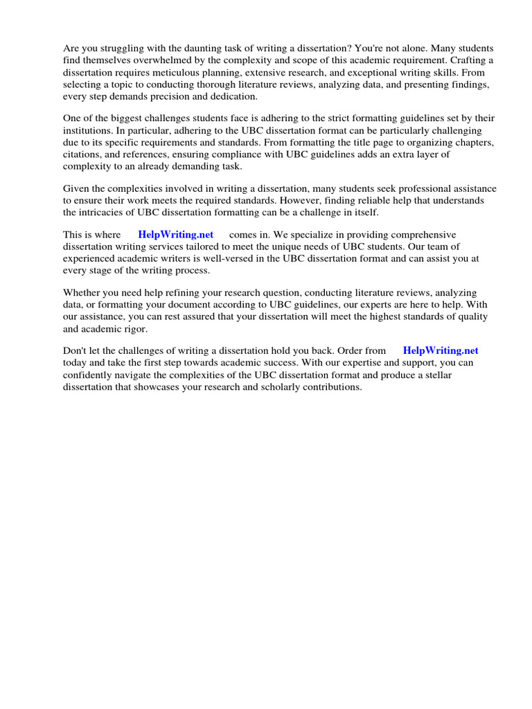 Ubc Dissertation Format | PDF | Thesis