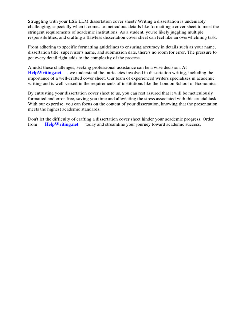 Lse LLM Dissertation Cover Sheet | PDF | Thesis | Mexico