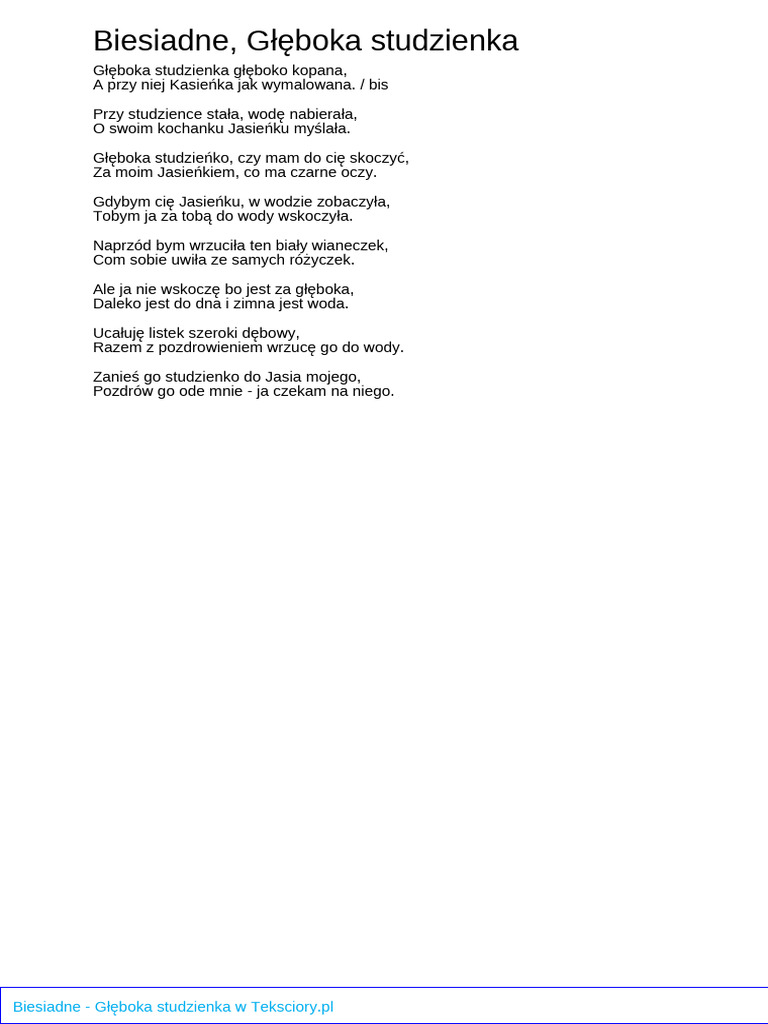 Biesiadne Gleboka Studzienka | PDF
