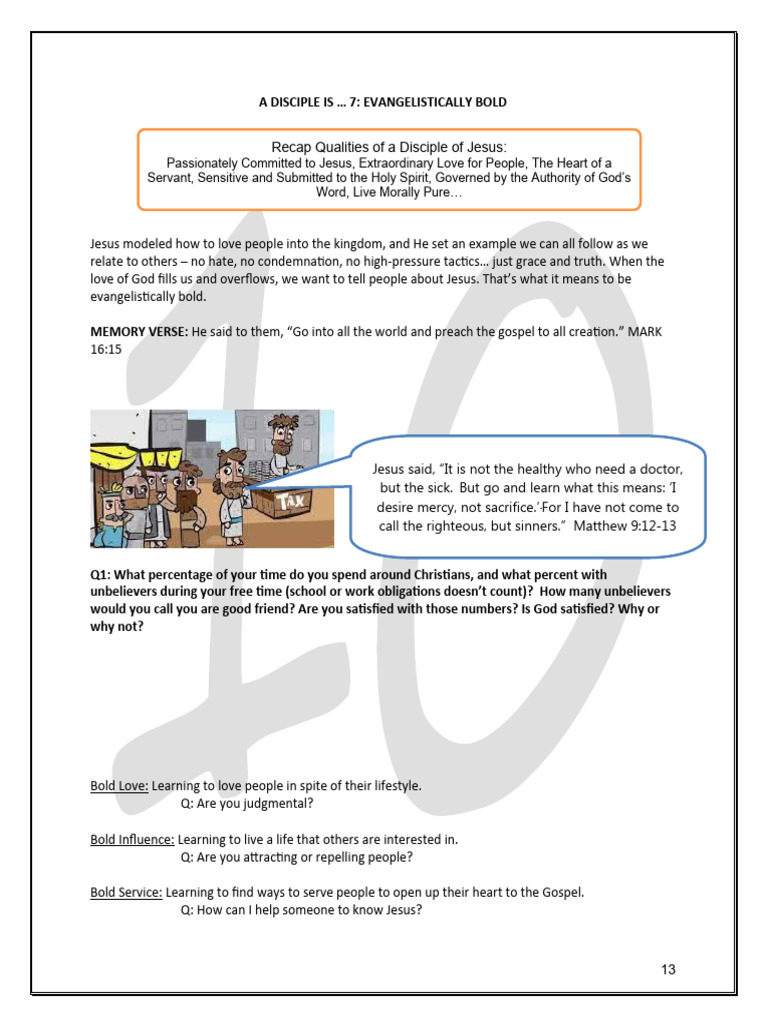 7 Evangelistically Bold | PDF | Jesus | Disciple (Christianity)