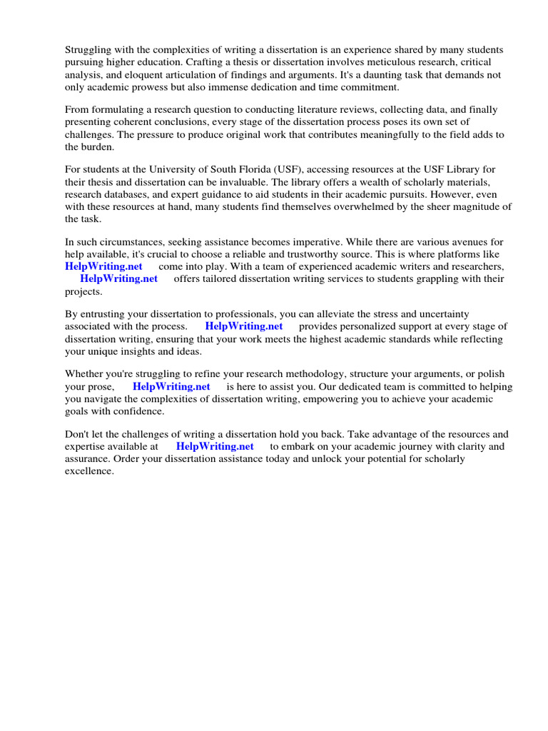 Usf Library Thesis and Dissertation | PDF | Thesis | Libraries