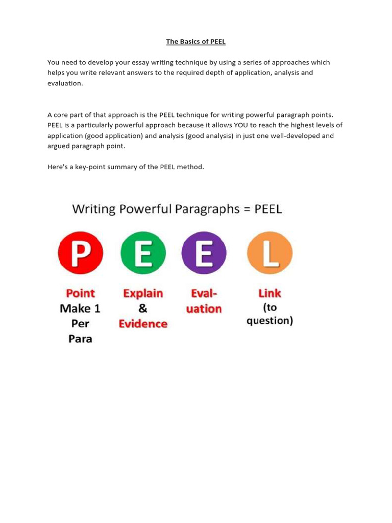 Mastering the PEEL Essay Technique | PDF | Career & Growth