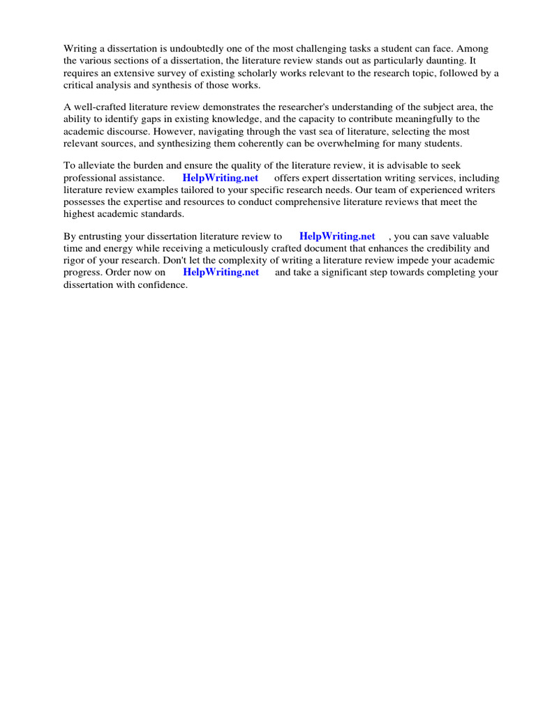 Literature Review in Dissertation Examples | PDF | Thesis | Literature ...