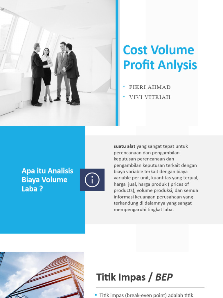 Presentasi Akuntansi Manajemen Lanjutan - Cost Volume Profit Anlysis | PDF
