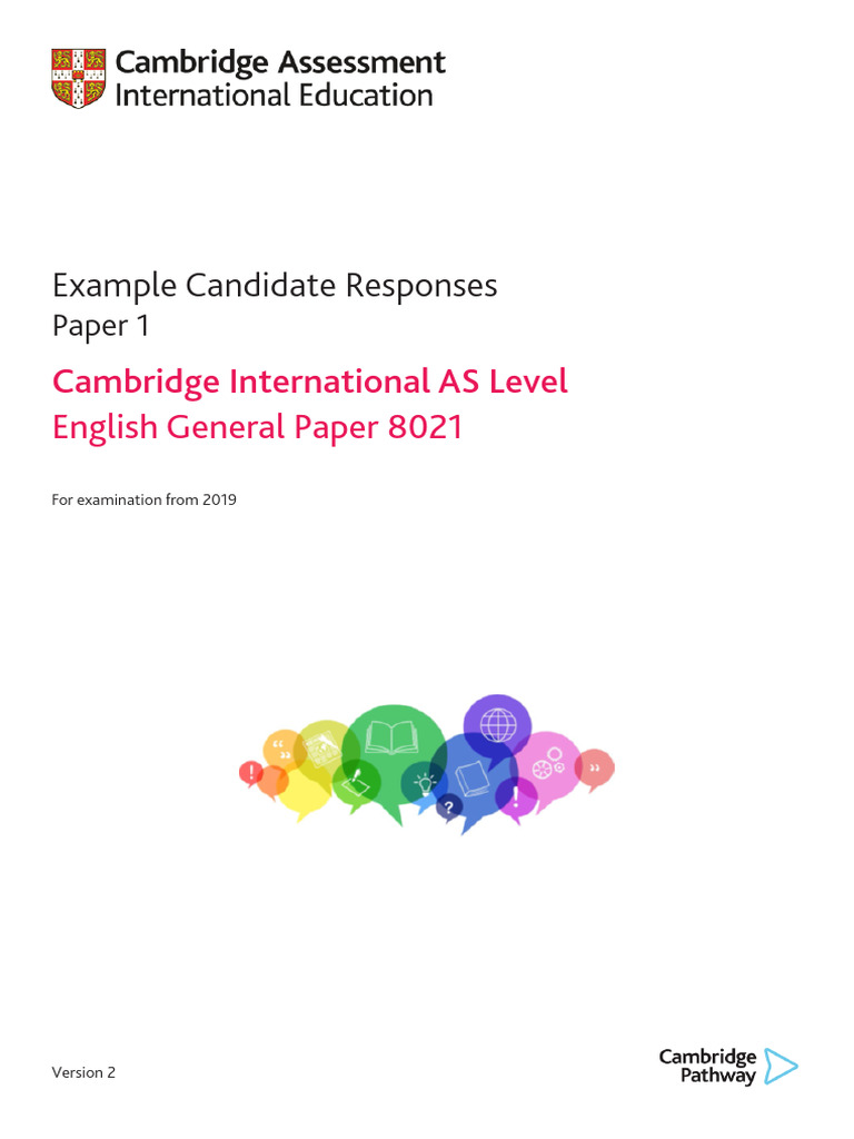 Example Candidate Responses Paper 1 (For Examination From 2019) | PDF ...