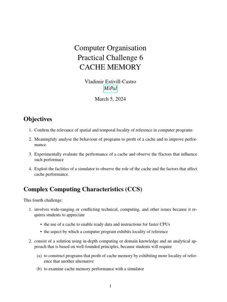 lab06 | PDF | Cpu Cache | Cache (Computing)