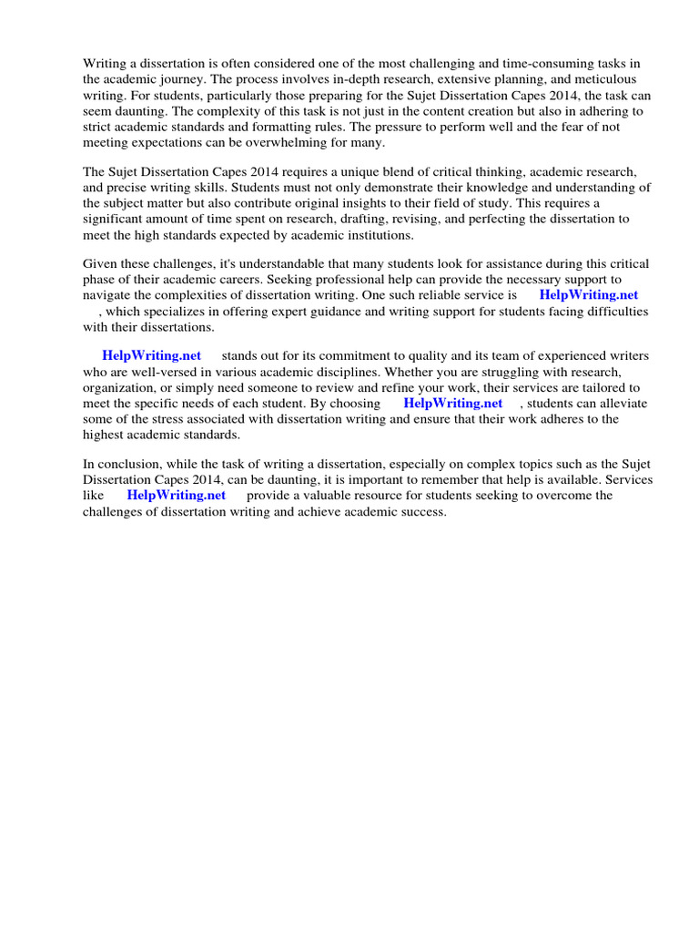 Sujet Dissertation Capes 2014 | PDF | Thesis | Cognition