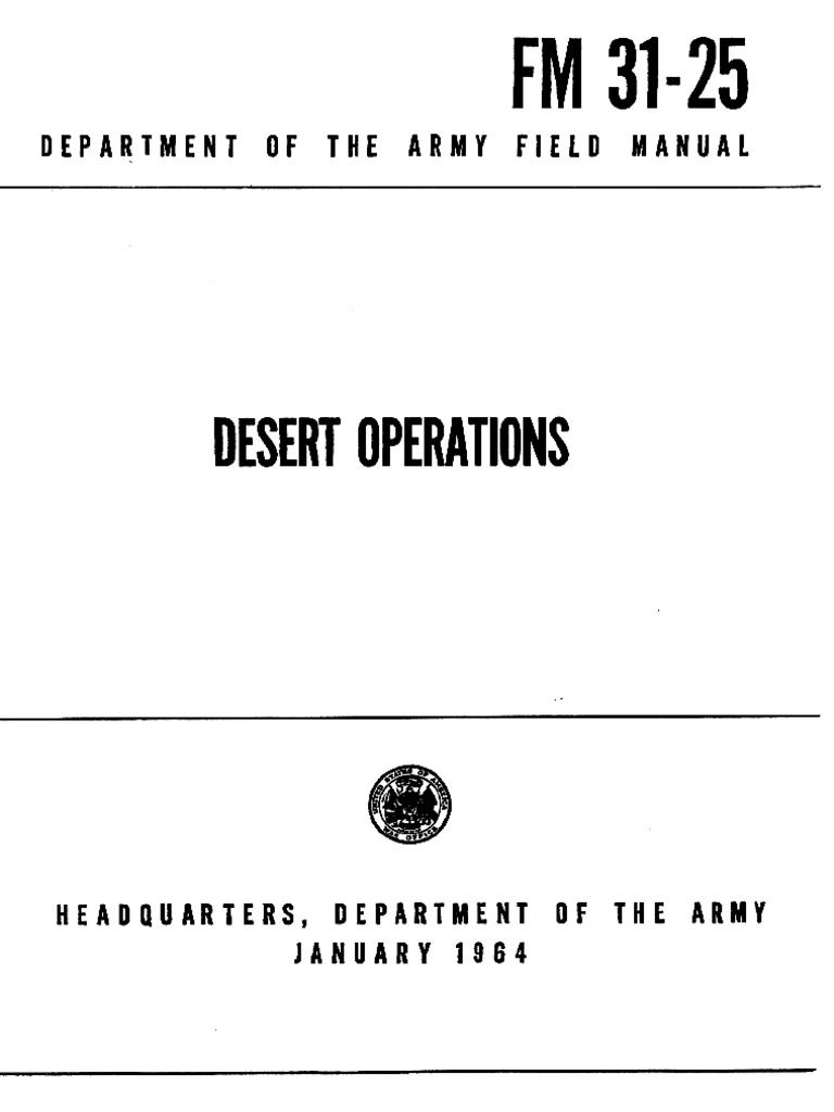 Desert Operations FM 31-25 | PDF