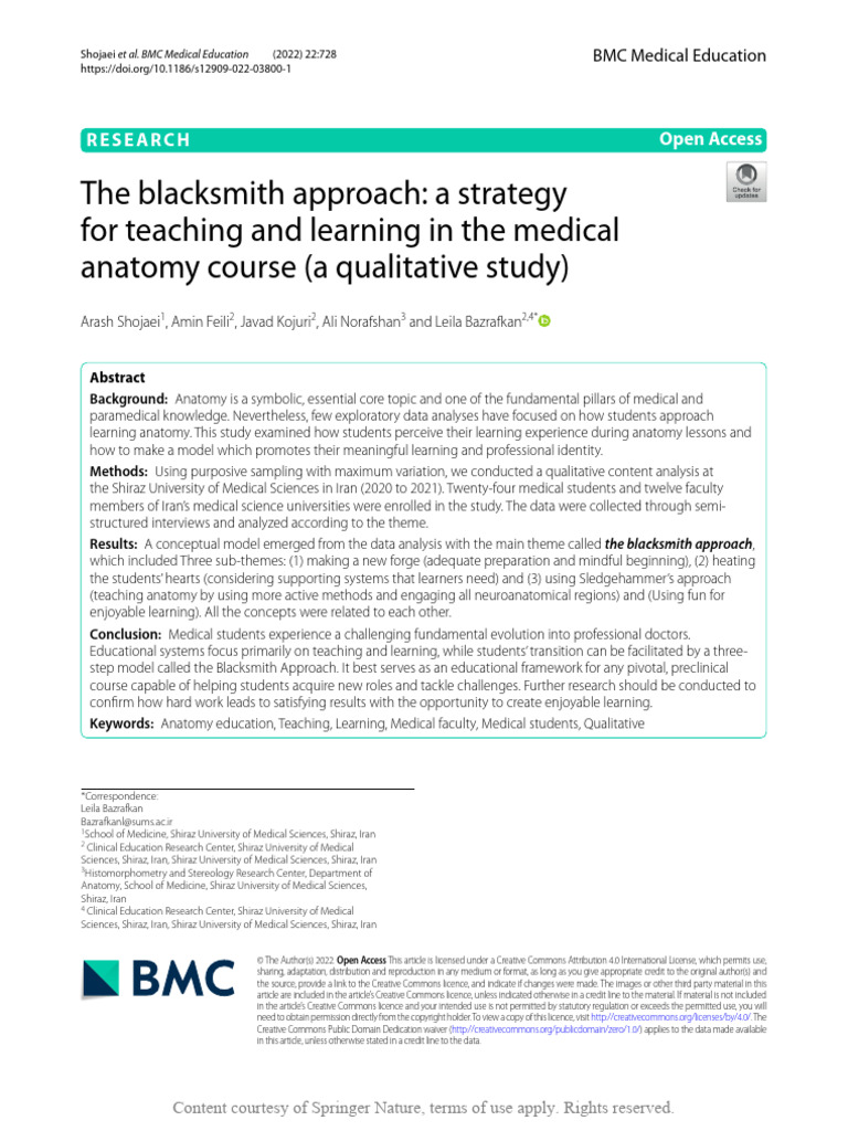 The Blacksmith Approach A Strategy For Teaching An | PDF ...