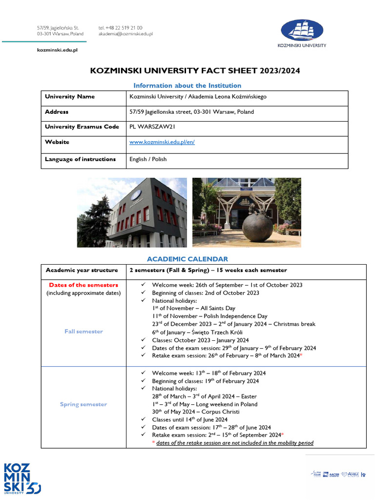 KU Fact Sheet 2023_2024 | PDF | Academic Term