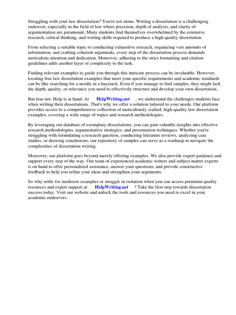 Free Law Dissertation Examples | PDF