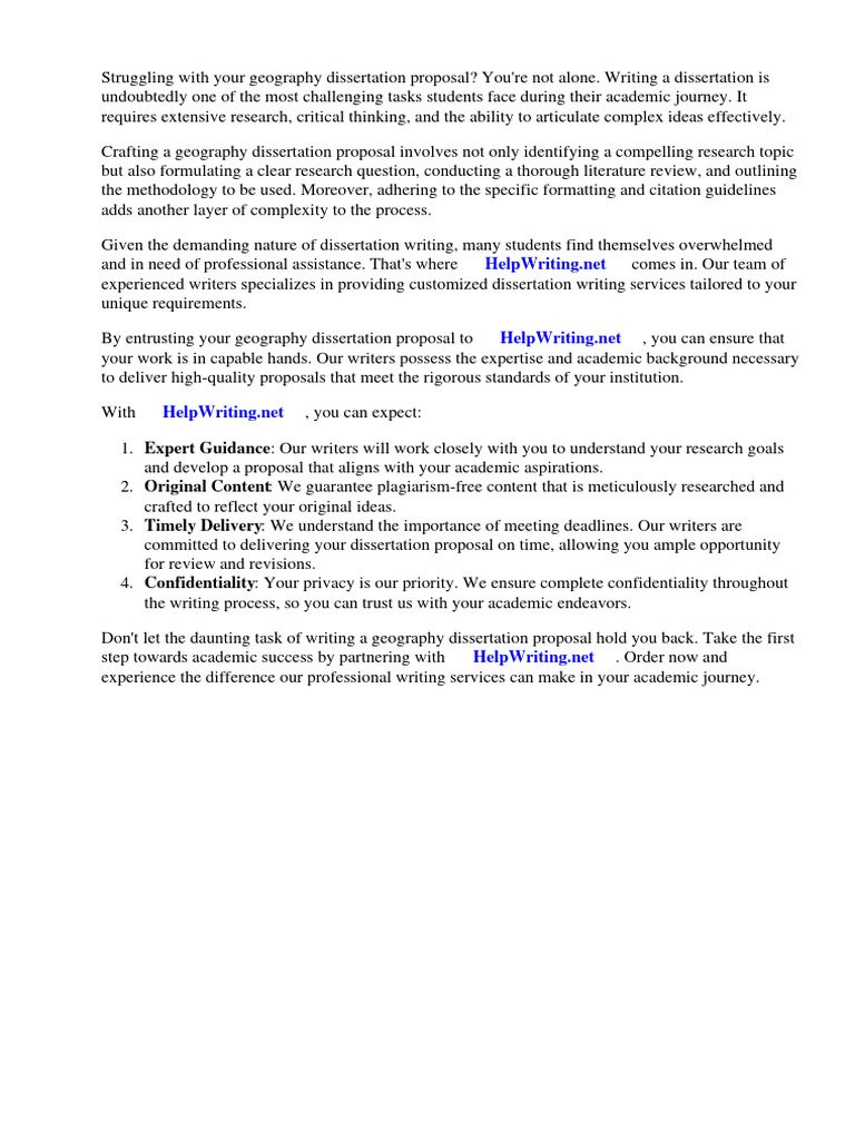 Geography Dissertation Proposal | PDF | Thesis | Geography