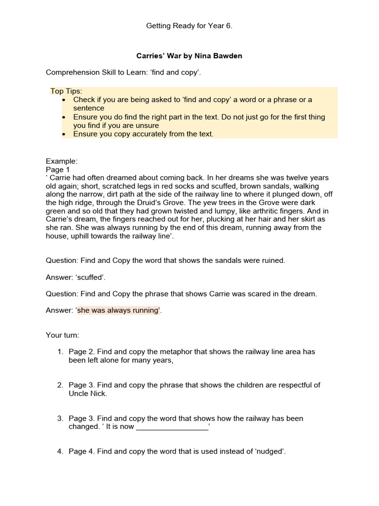 Carries War Chapter One | PDF | Human Communication | Grammar