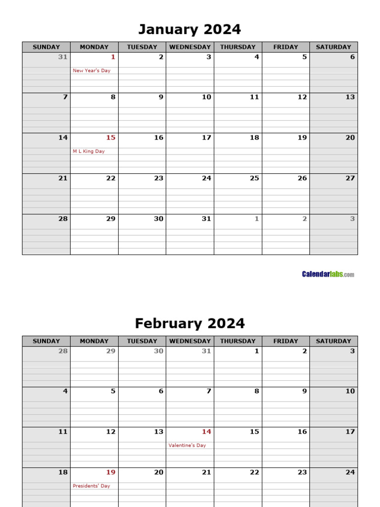 2024 Daily Planner Word Template 08 | PDF | Observances