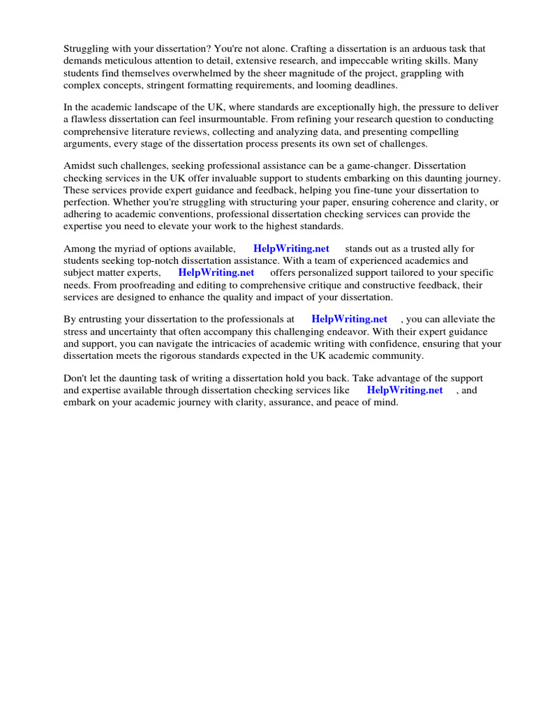 Dissertation Checking Services Uk | PDF | Thesis | Expert
