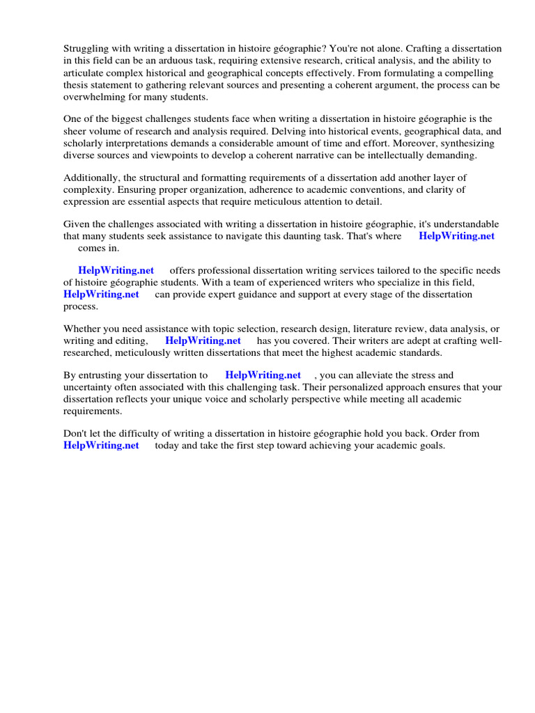 Comment Faire Une Dissertation en Histoire Geographie | PDF | Scribd | Thesis