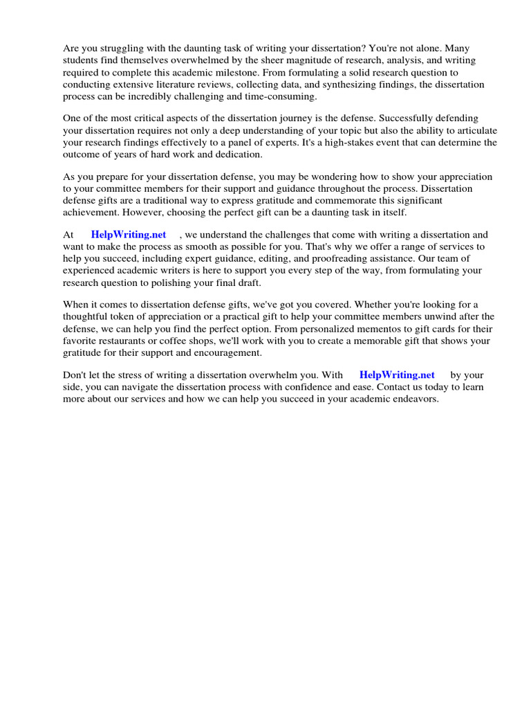 Dissertation Defense Gifts | PDF | Thesis