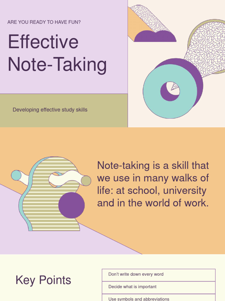Effective Note Taking | PDF | Linguistics | Writing