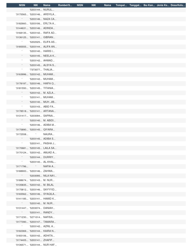 Table Export Pdf 