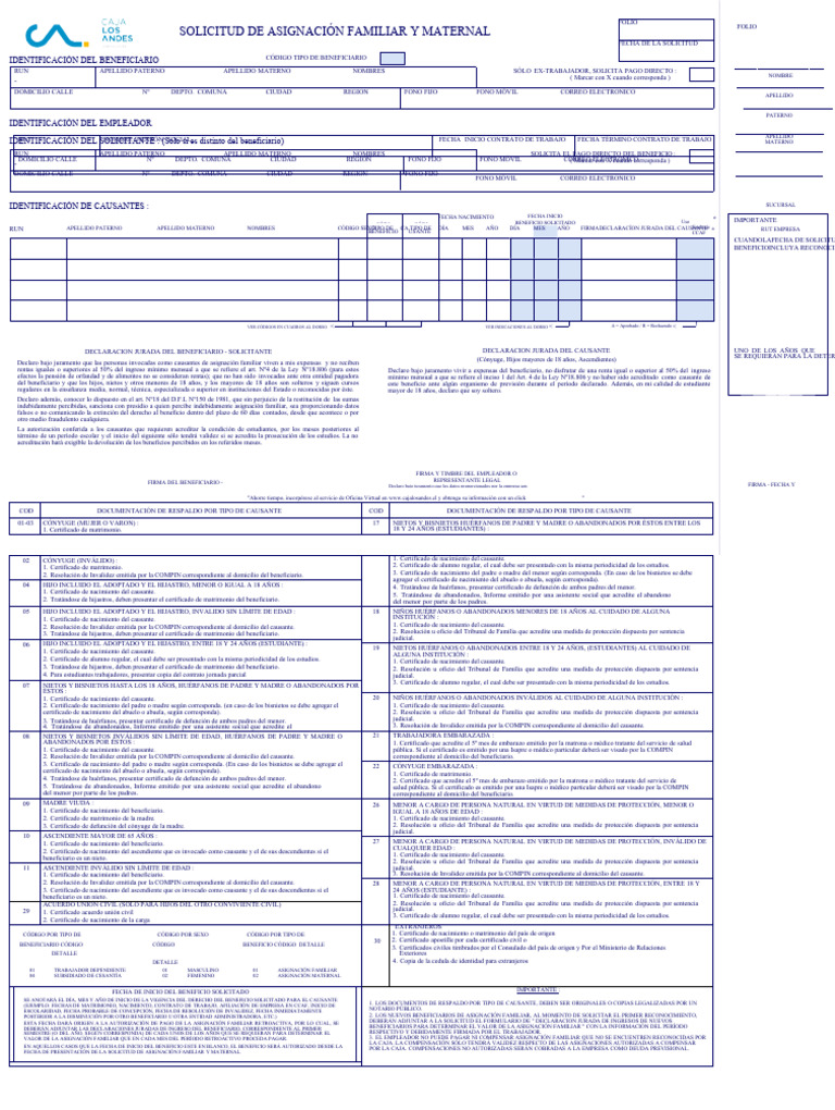 Solicitud Asignaci N Fam-Mat | PDF
