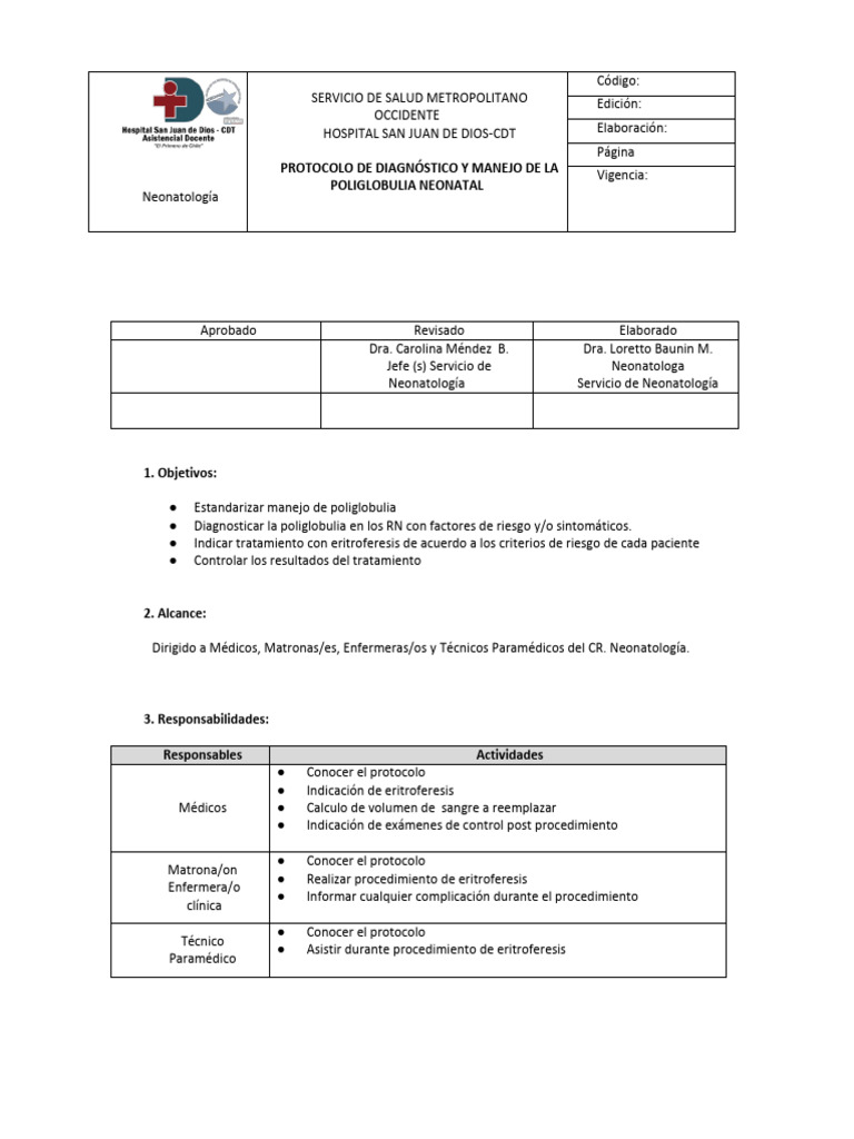 Protocolo Poliglobulia Final | PDF | Parto prematuro | Infantes