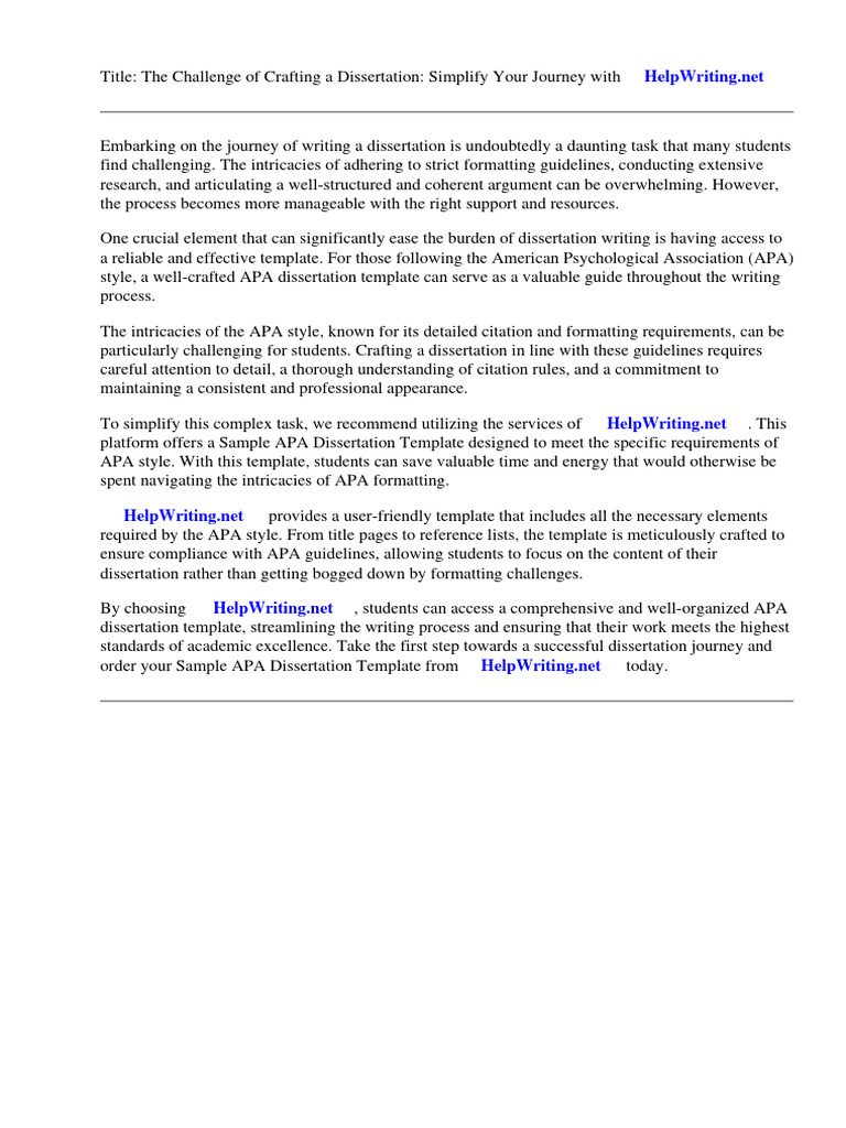 Sample Apa Dissertation Template | Download Free PDF | Apa Style | Thesis