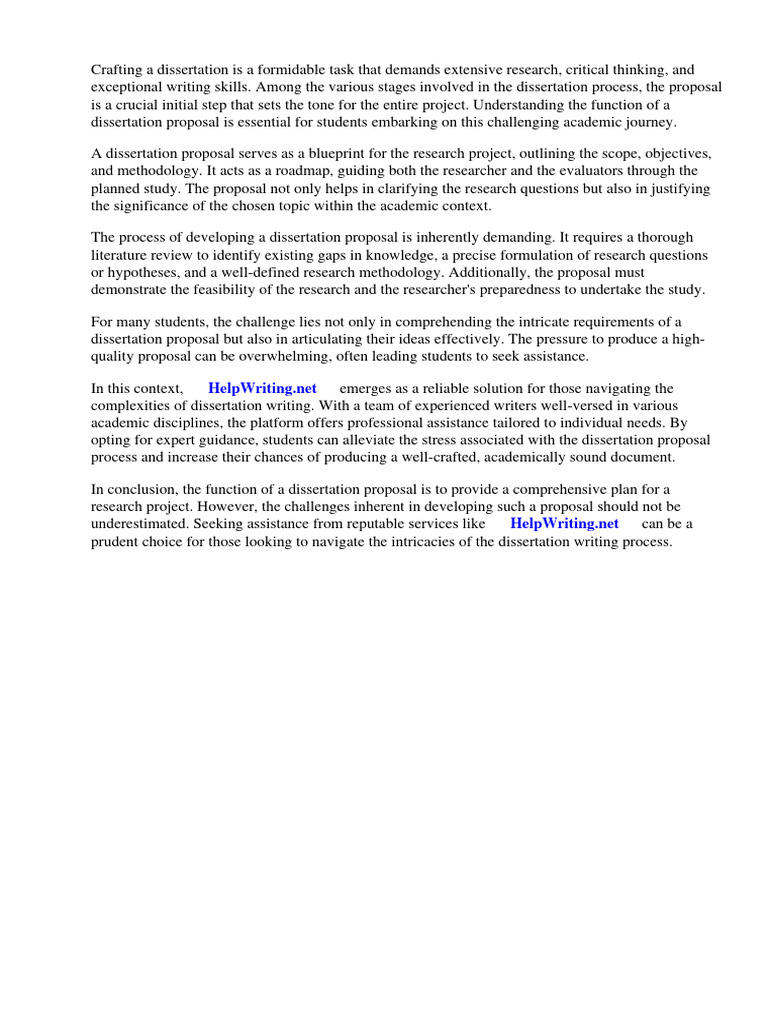 What Is The Function of A Dissertation Proposal | PDF | Thesis | Methodology