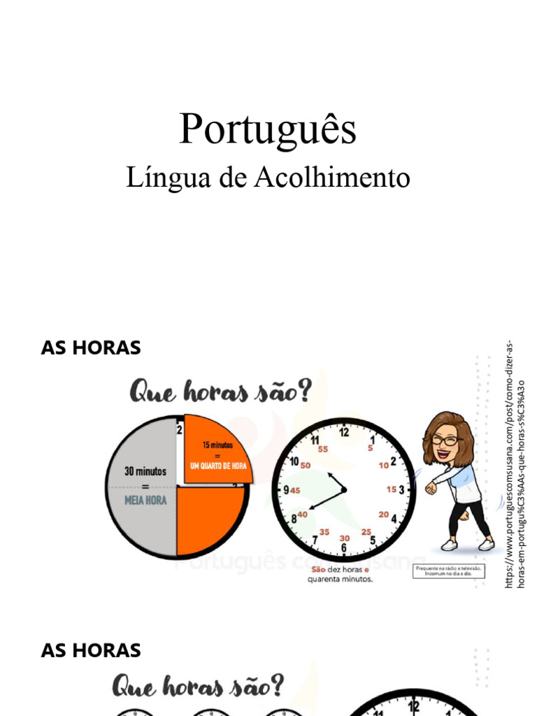 Como Dizer as Horas em Português | PDF