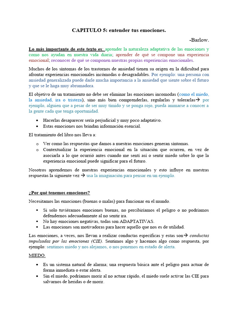 CAPITULO 5 | PDF | Las emociones | Ansiedad