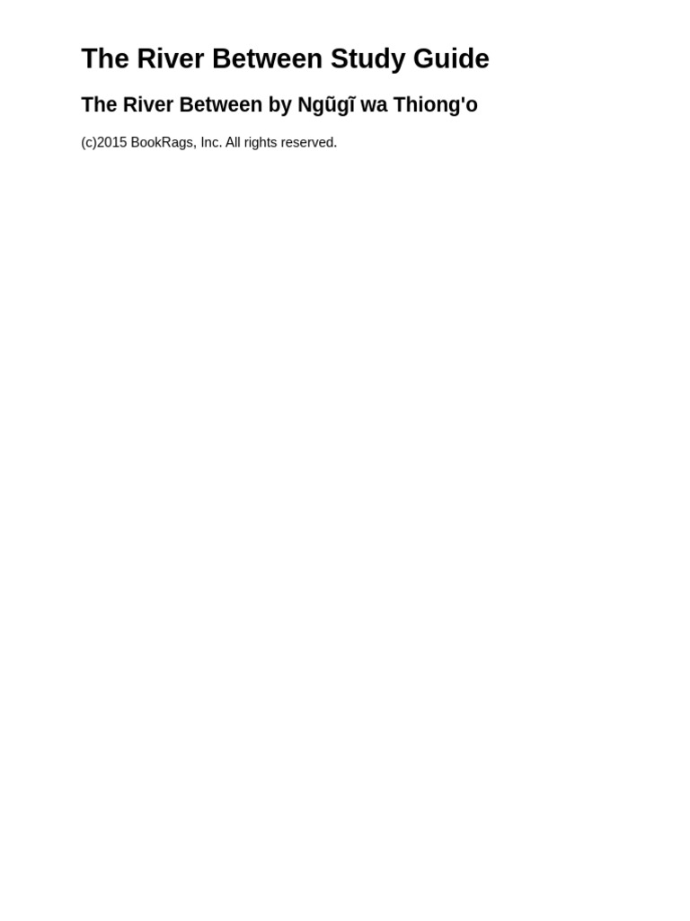 The River Between Studyguide | PDF | Religion & Spirituality