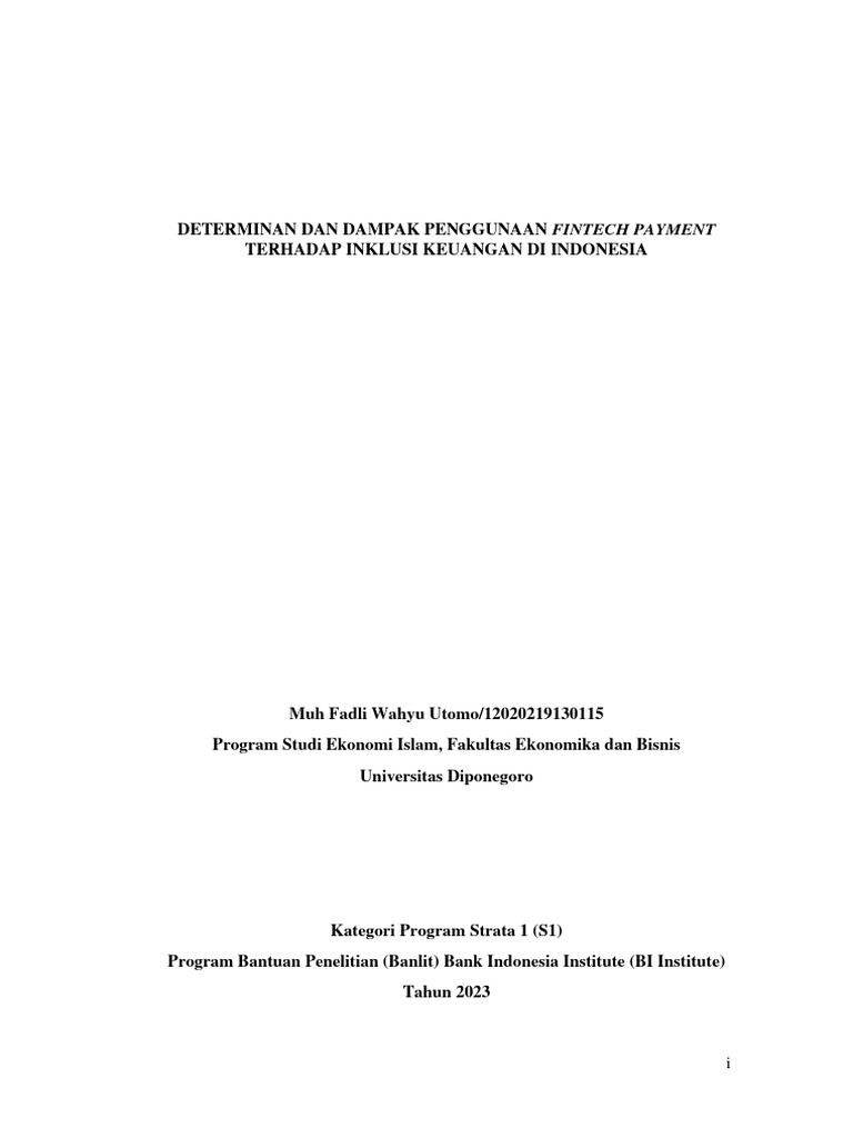 09 Proposal Usulan BANLIT BI 2023 | PDF