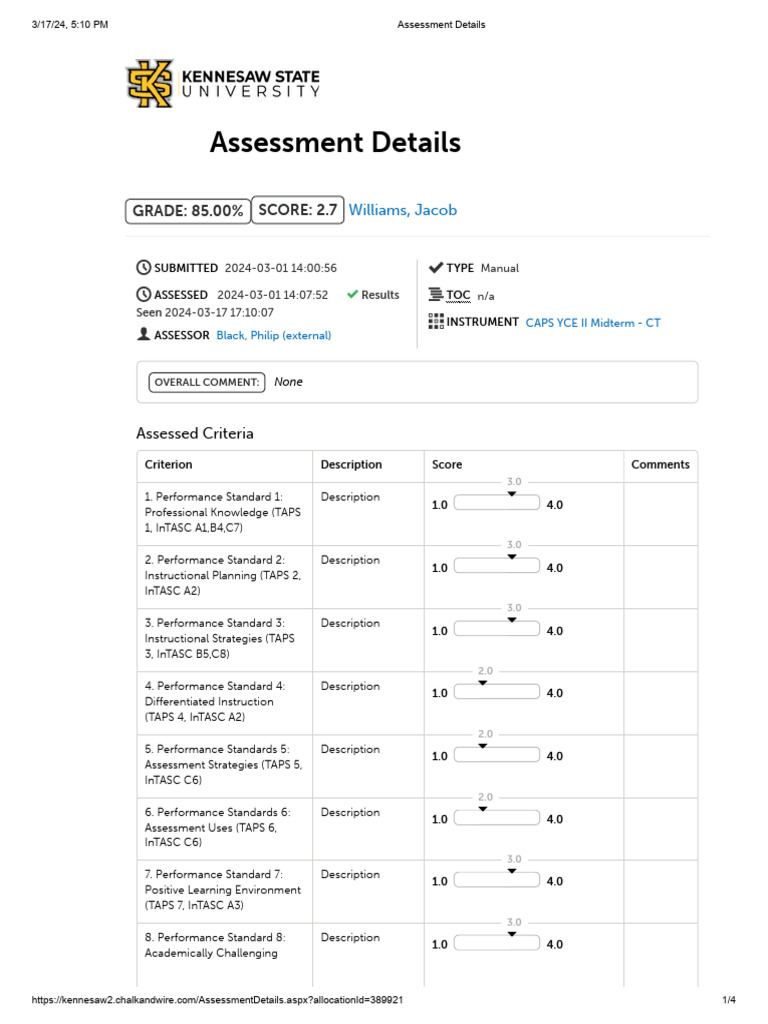 Coach Blacks Caps Assessment | PDF | Educational Assessment | Learning